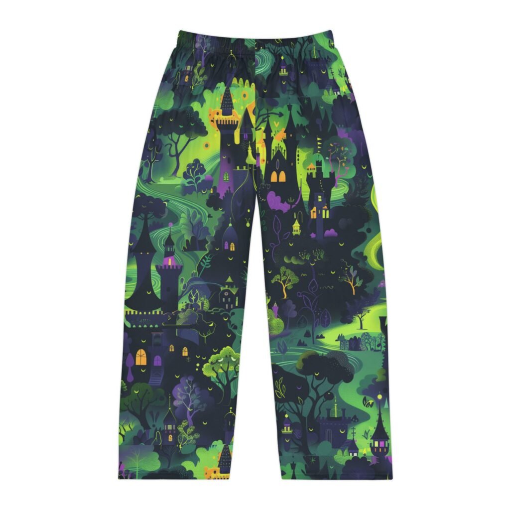 Castle Pajama Pants: Cozy, Enchanted Green Sleepwear